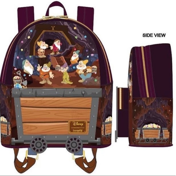 Loungefly | Bags | Loungefly Disney Seven Dwarf Mine Cart Mini Backpack ...